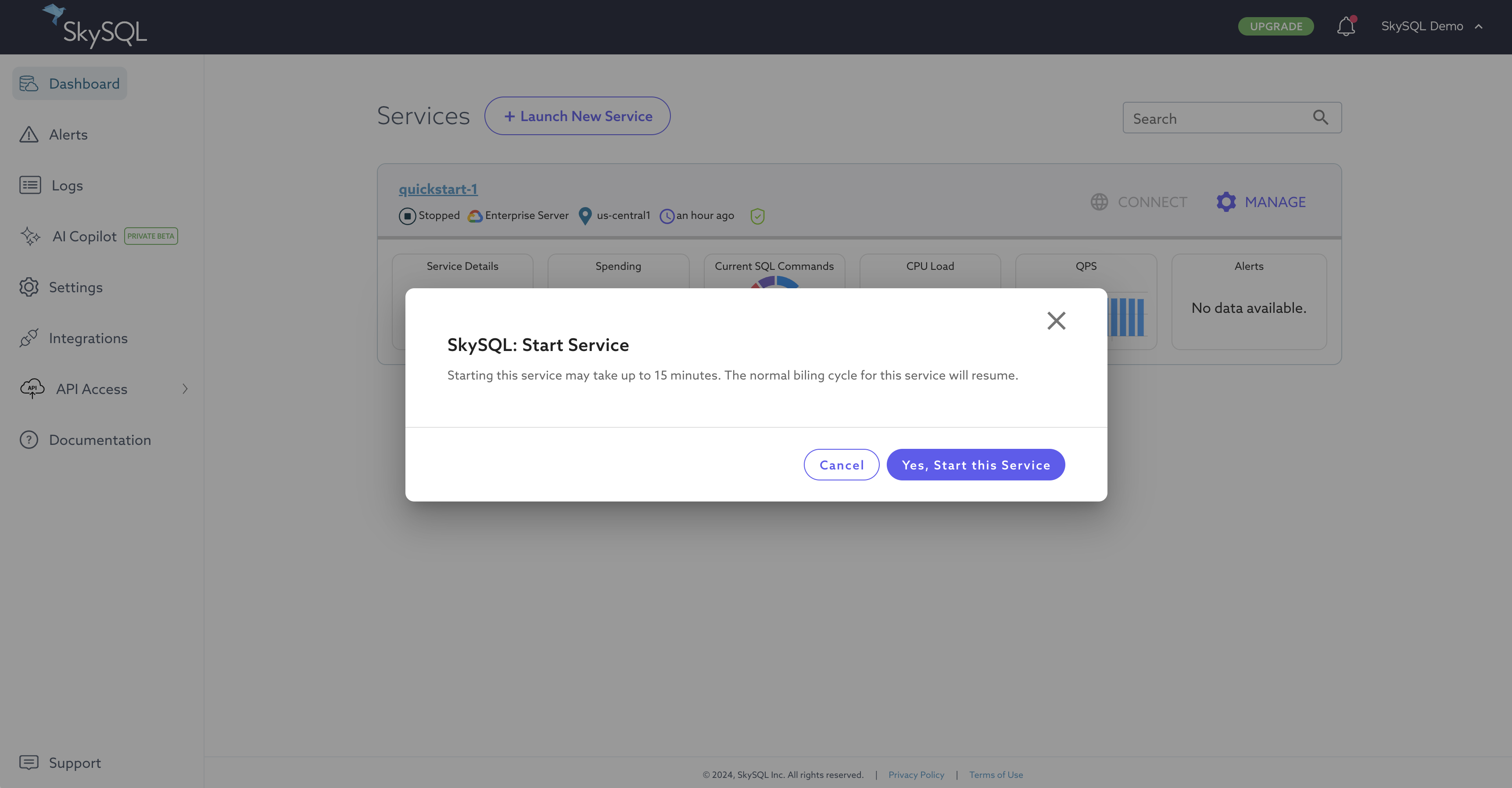 Manage your Service - SkySQL Documentation